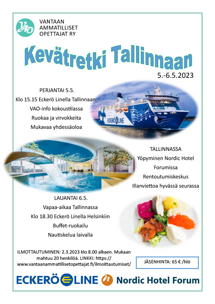 Tallinnan-matka kevät 2023 - VANTAAN AMMATTILLISET OPETTAJAT RY